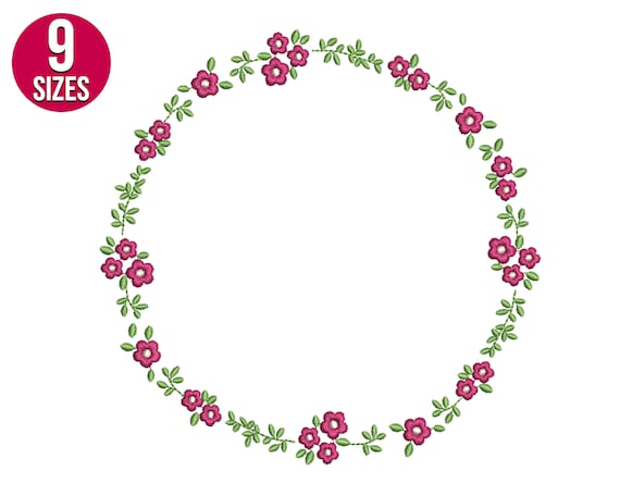 Flower Circle Border Embroidery Design Machine Embroidery | Etsy
