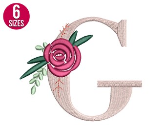 Floral Font Flower Alphabet R Letter Embroidery Design, Machine ...