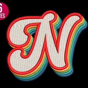 Retro Alphabet Letter N Embroidery Design, Font, Machine Embroidery ...