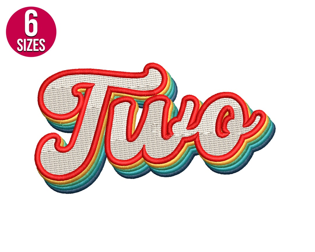 Two Retro Embroidery Design, Vintage, Birthday, Machine Embroidery File ...