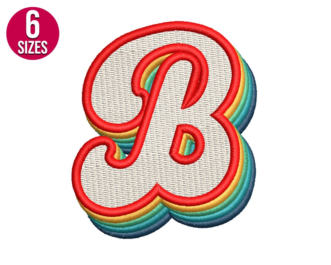 Retro Alphabet Letter B Embroidery Design, Font, Machine Embroidery ...