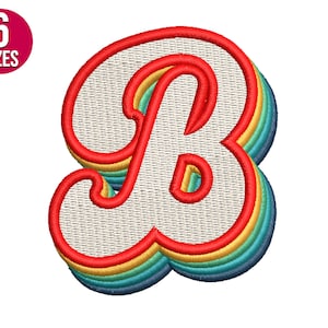 Retro Alphabet Letter B Embroidery Design, Font, Machine Embroidery ...