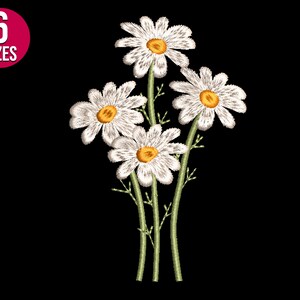 Daisy Bunch Machine Embroidery Design, Wildflowers, Instant Download - Etsy