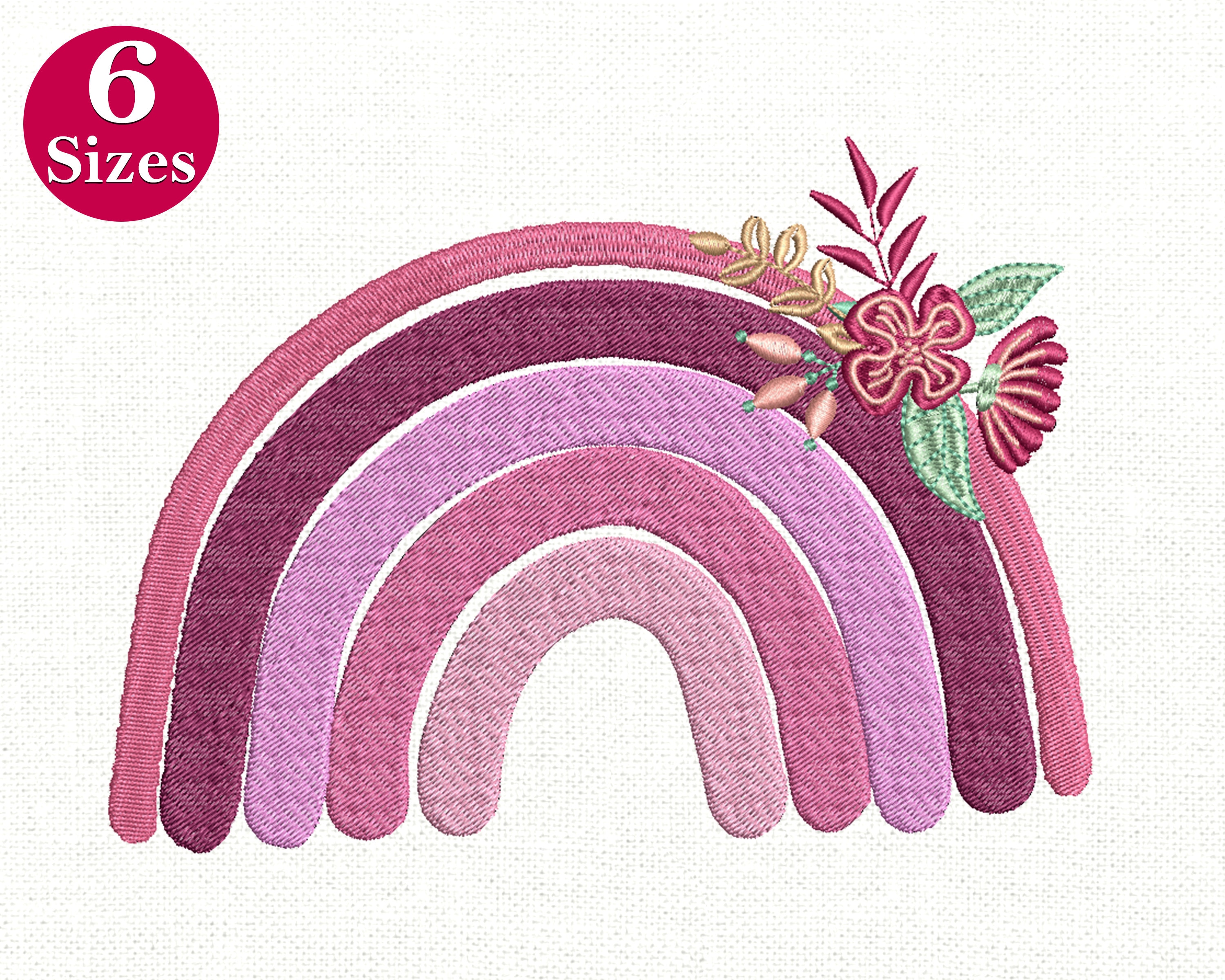 Boho Rainbow embroidery design Monogram baby Machine | Etsy