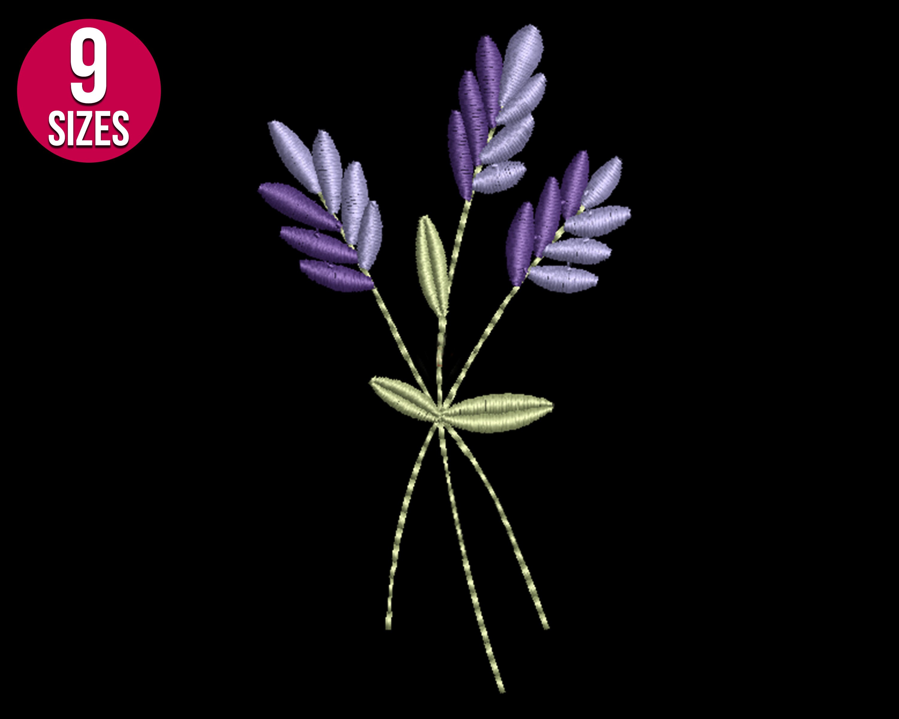 Lavender Bouquet Embroidery Design Wildflower Herb Plants - Etsy