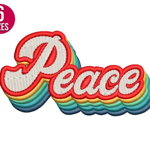 Peace Machine Embroidery Design, Peace Sign, Retro, Vintage, Machine ...