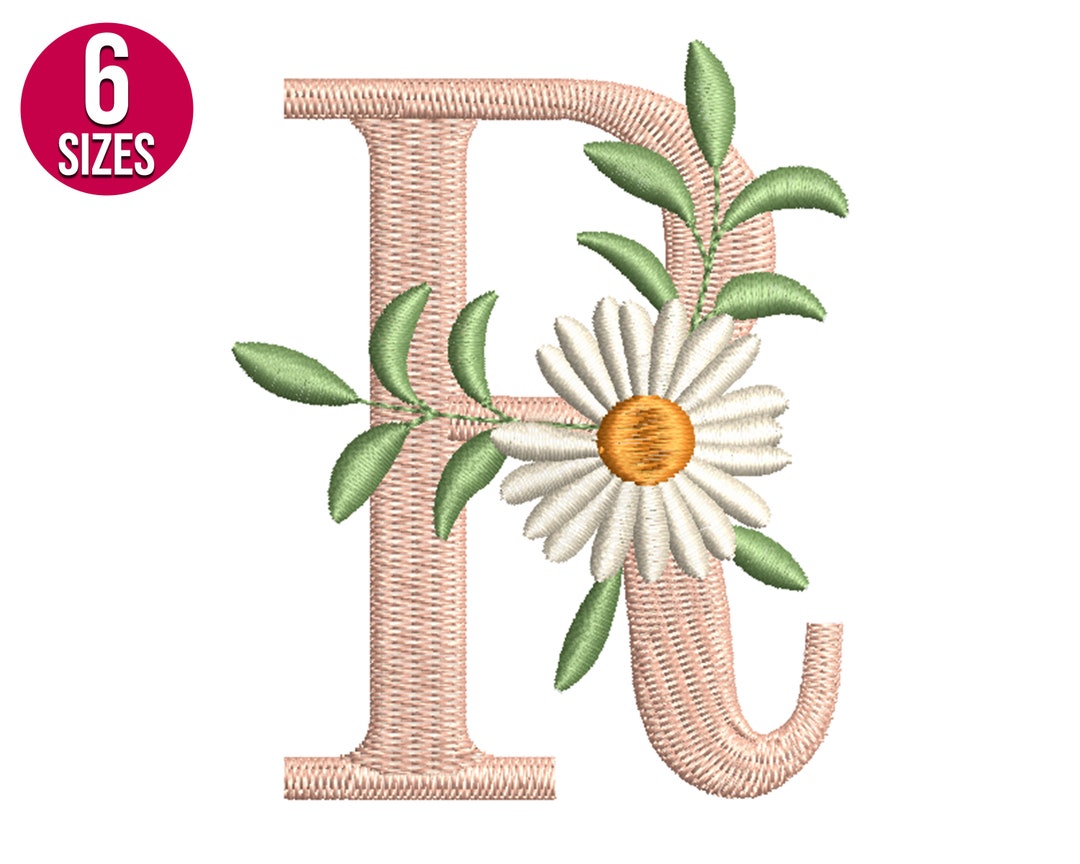 Floral Font Flower Alphabet R Letter Embroidery Design, Machine ...