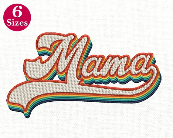 Mama embroidery design Retro Vintage Machine embroidery | Etsy
