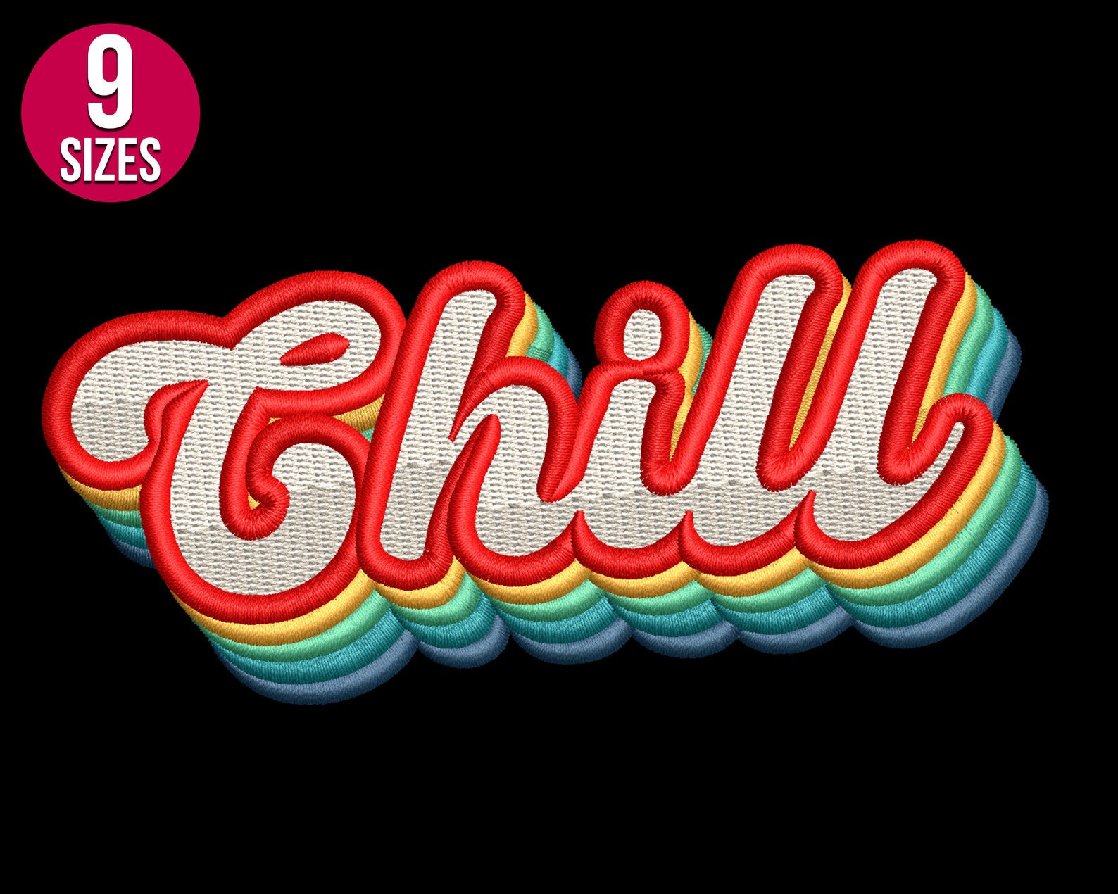 Chill Embroidery Design Retro Vintage Machine Embroidery - Etsy
