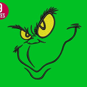 Grinch Face Machine Embroidery Design, Instant Download - Etsy