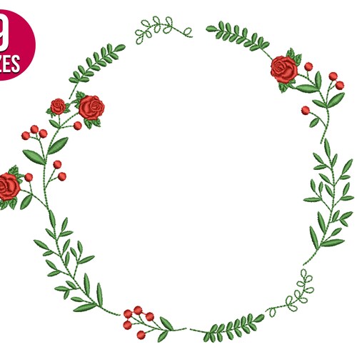 Flower Split Frame Machine Embroidery Design Red Roses - Etsy