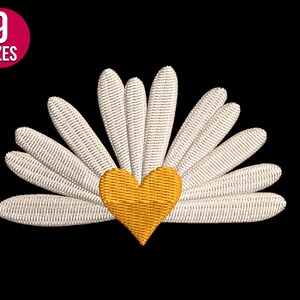 Half Daisy Flowers Embroidery Design, Floral, Machine Embroidery File ...
