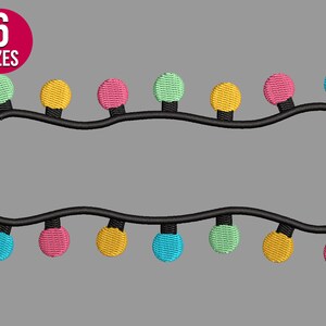 Christmas Lights Machine Embroidery Design, Xmas, Monogram, Bulbs ...