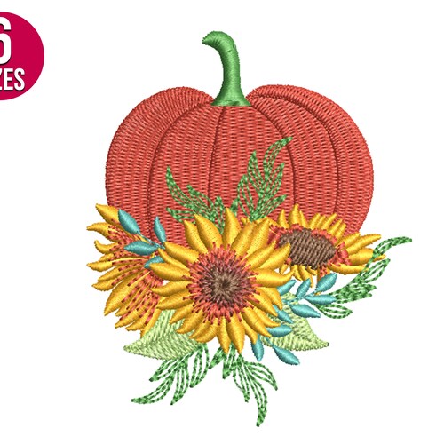 Autumn Pumpkin Embroidery Design Fall Embroidery File 4 - Etsy