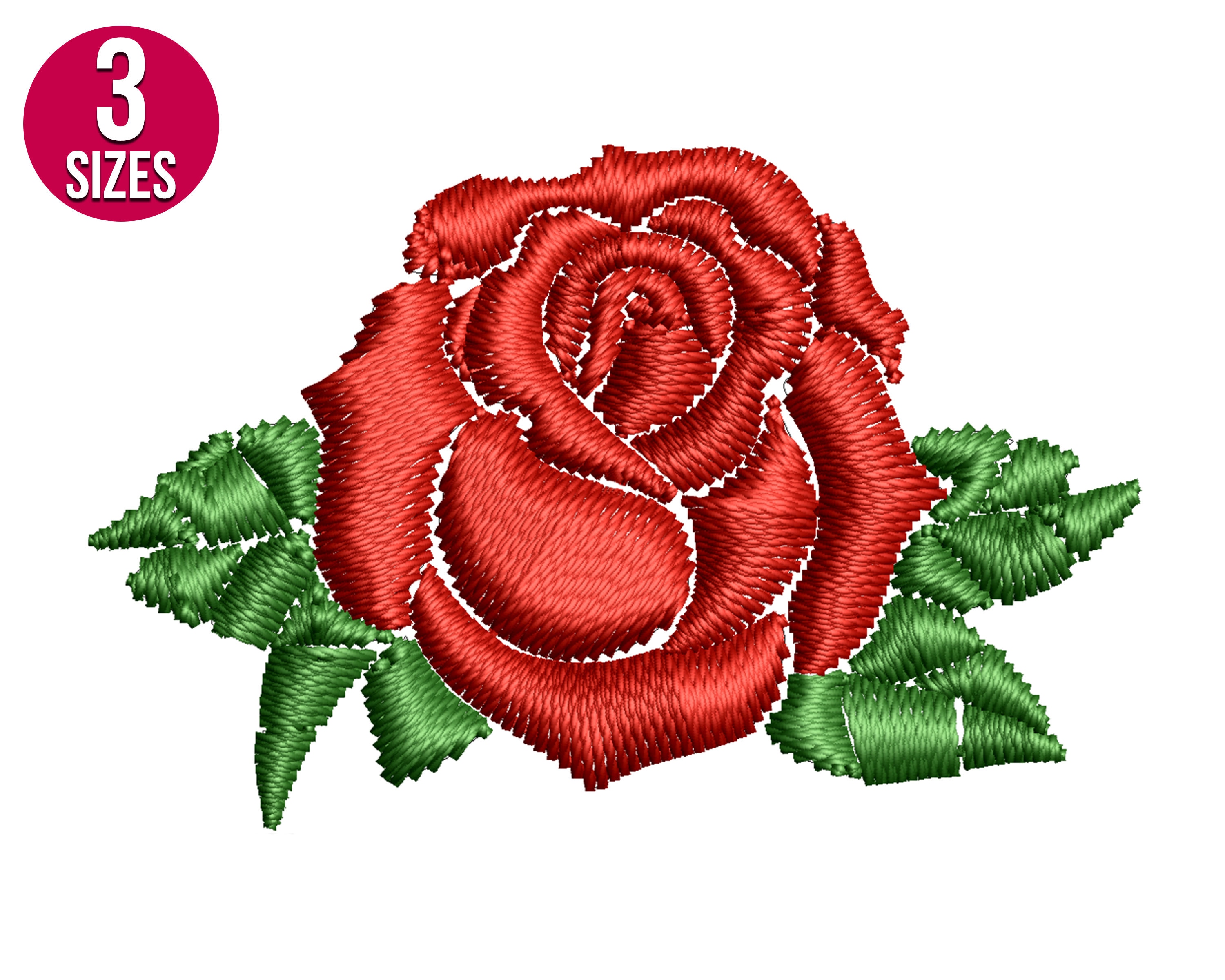 Rose Flower Embroidery Design Machine Embroidery File Machine Embroidery Pattern Instant Download Etsy