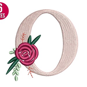 Floral Font Flower Alphabet O Letter Embroidery Design, Machine ...