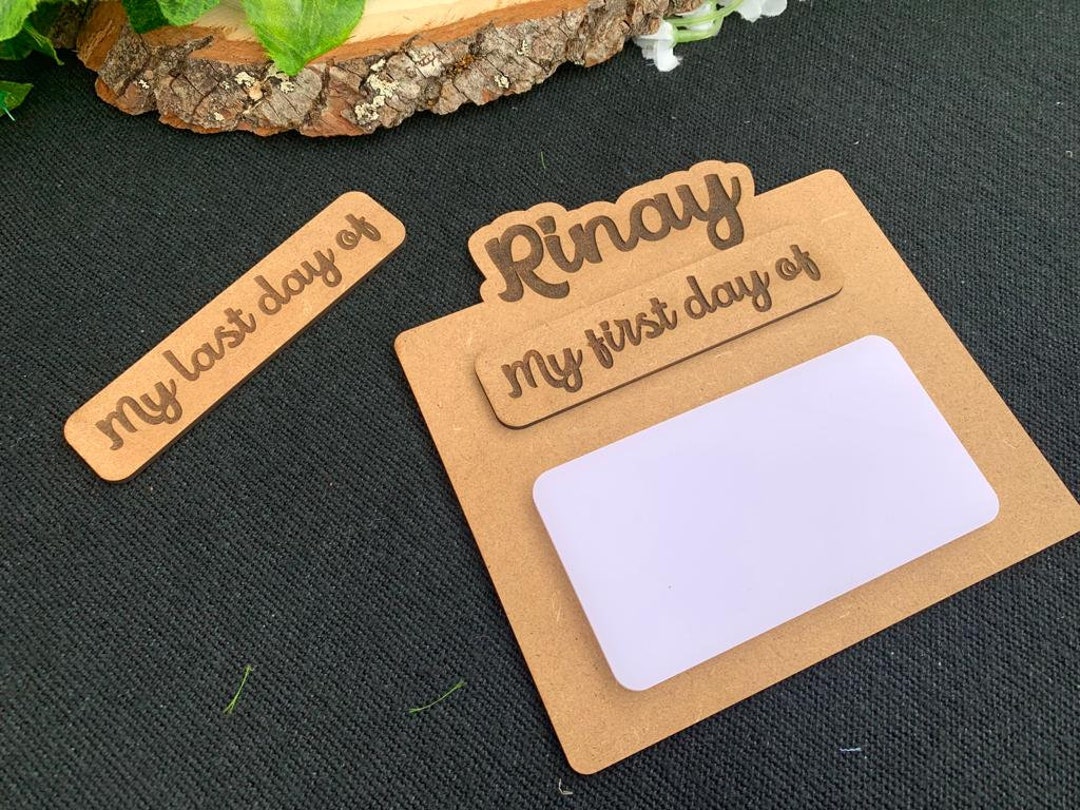 Personalised First / Last Day of School Sign - Memory Photo Board, Back ...