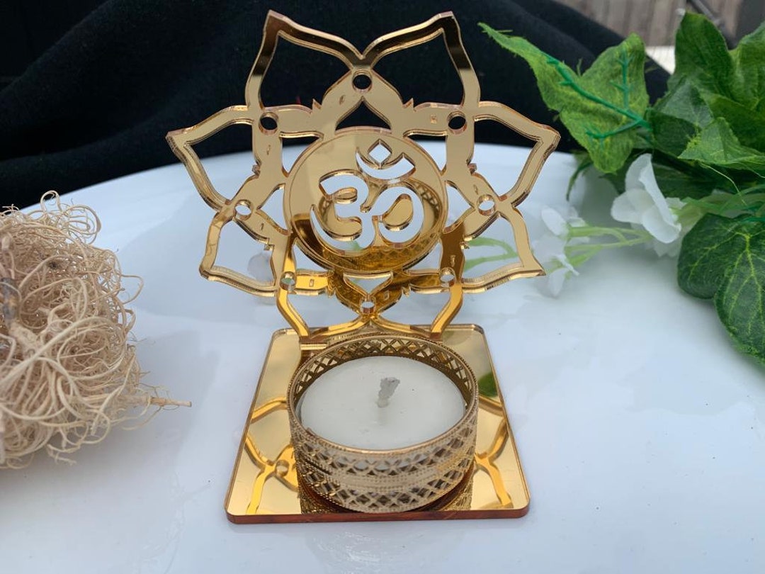 Aum Diya, Om Diya Ganesh Tea Light Candle and Holder Shadow Diya, Diva ...
