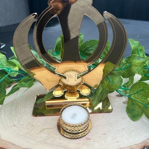 Khanda Tea Light Candle and Holder Sikh Symbol Khanda Shadow Diya, Diva ...