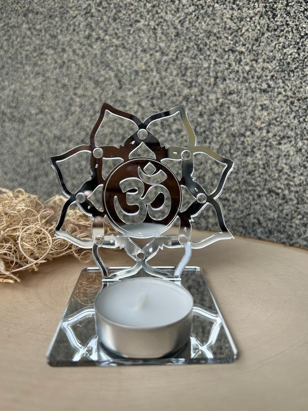 Aum Diya, Om Diya Ganesh Tea Light Candle and Holder Shadow Diya, Diva ...