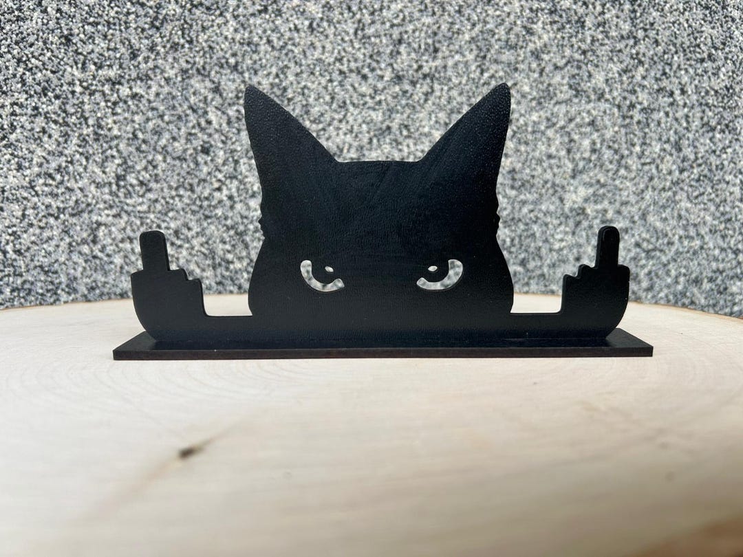 Funny Novelty Cat Ornament Middle Finger, Display on Door or Wall - Etsy