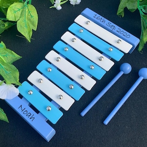 Personalised Wooden Xylophone Set Engraved Custom Educational Music ...