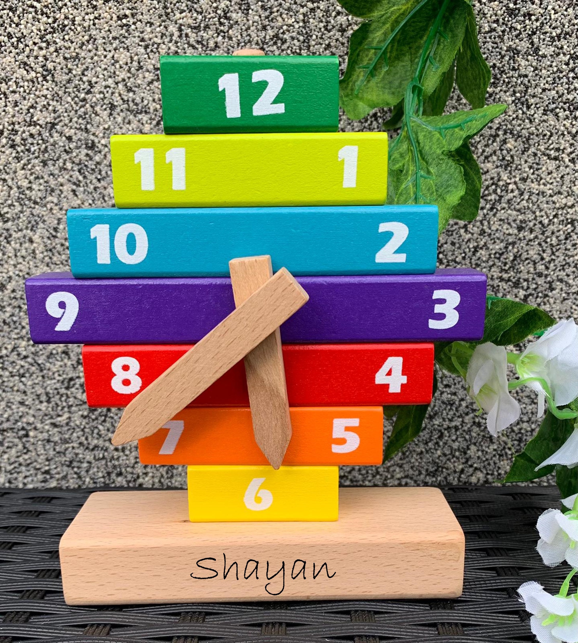 Personalised Kids Montessori Wooden Clock Time Learning - Etsy UK