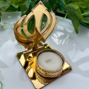 Khanda Tea Light Candle and Holder Sikh Symbol Khanda Shadow Diya, Diva ...