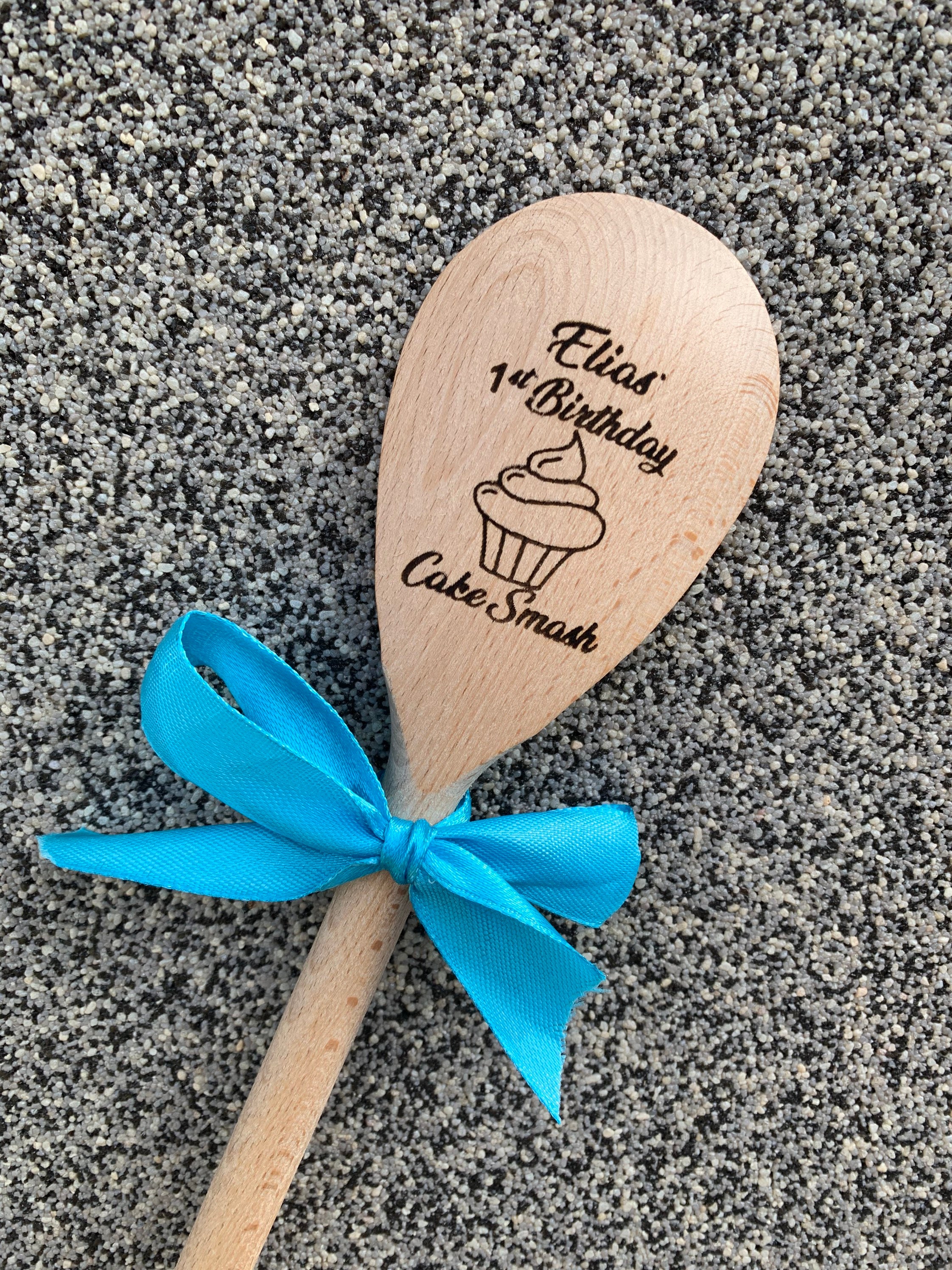 Cake Smash Wooden Spoons Engraved Kitchen & Dining Cooking Utensils ...