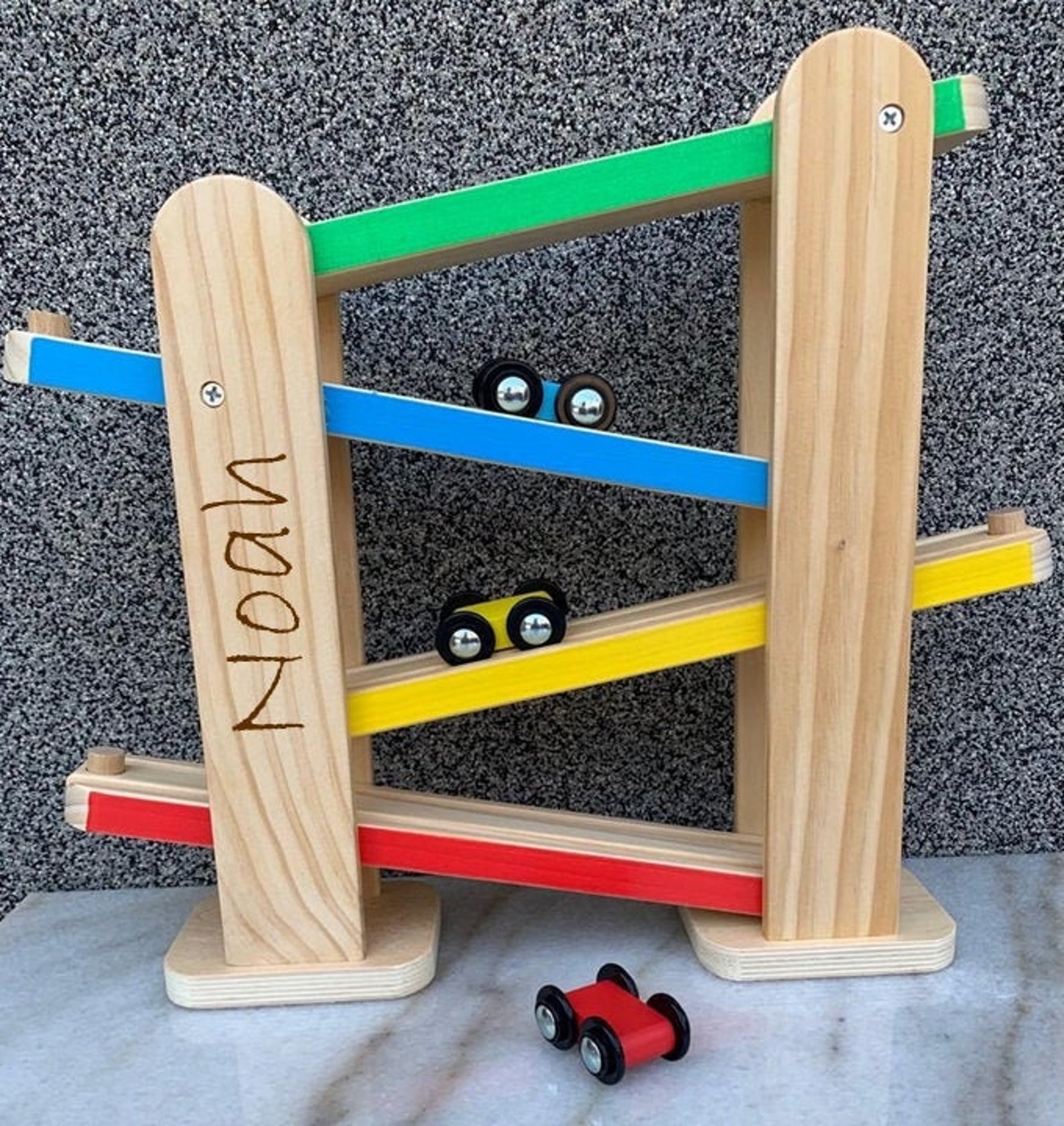 Personalised Wooden Ramps Racer Cars Set Engraved Custom Educational - Etsy