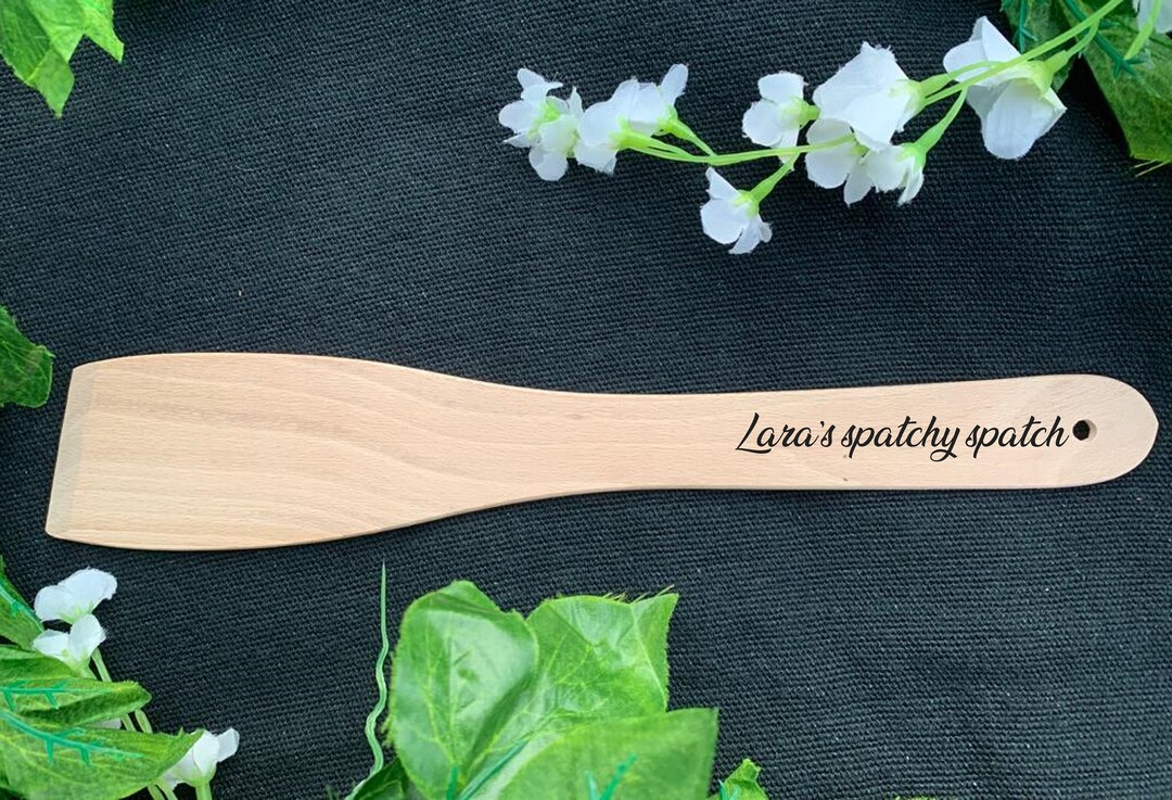Custom Wooden Spatula Personalised Utensils Engraved Mini Chef Star ...