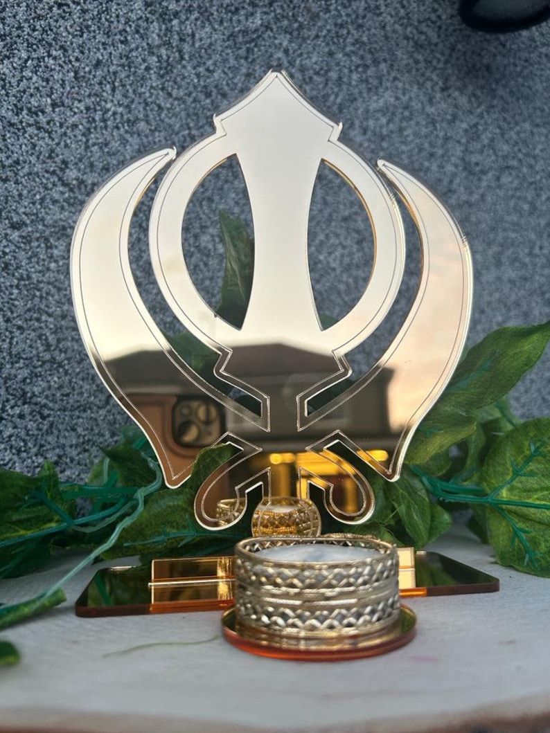 Khanda Tea Light Candle and Holder Sikh Symbol Khanda Shadow Diya, Diva ...