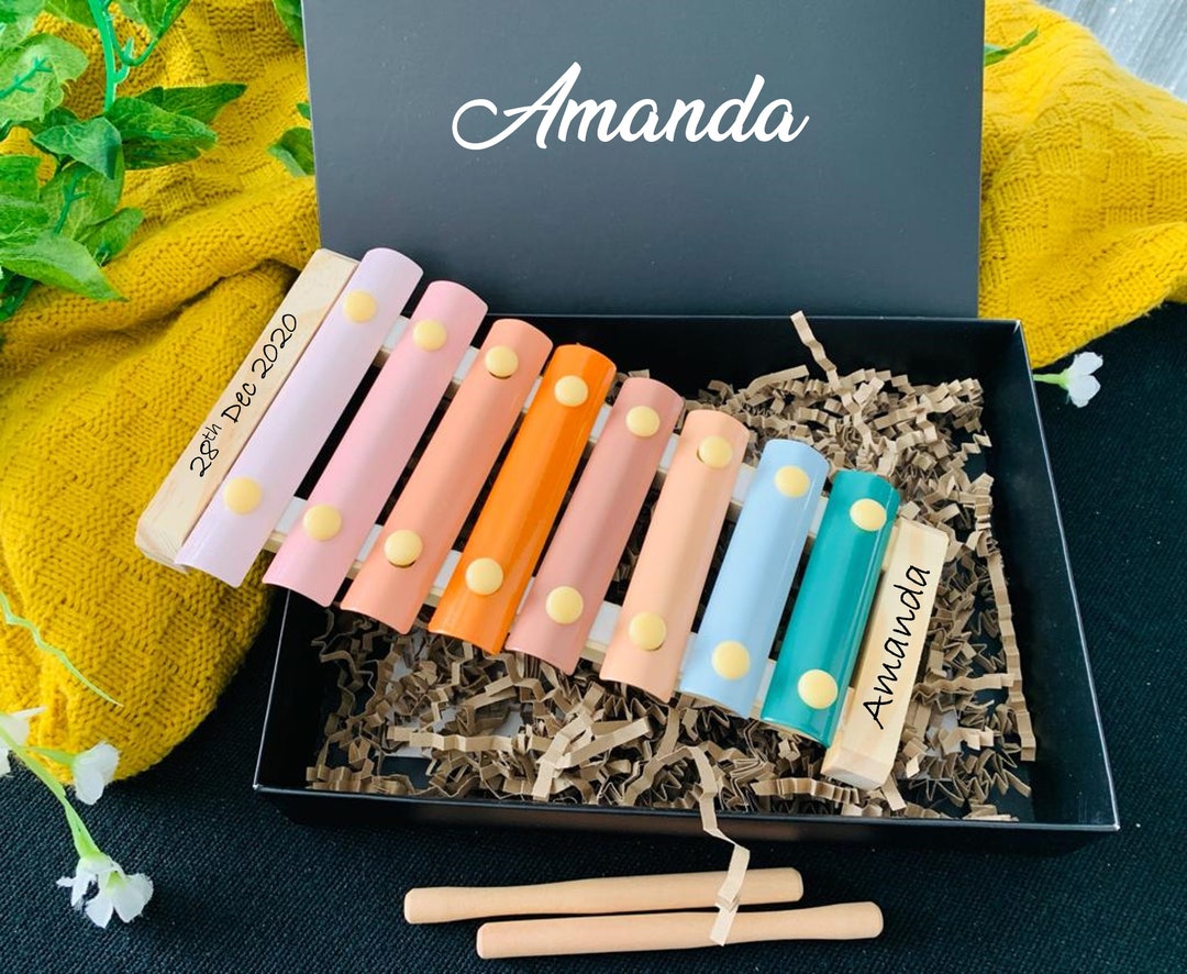 Personalised Wooden Xylophone Set Engraved Custom Educational - Etsy