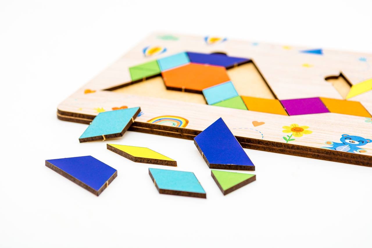 An Interesting Puzzle for Children Tangram "snail". Ecological Wooden ...