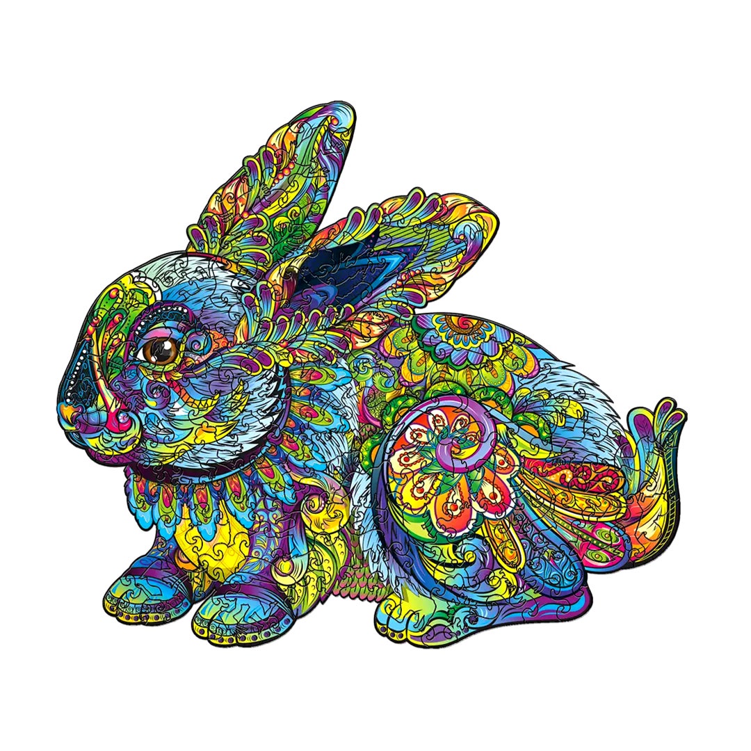 Unique Wooden Puzzle Rabbit, Hare. Puzzle in Designer Wooden Packaging ...