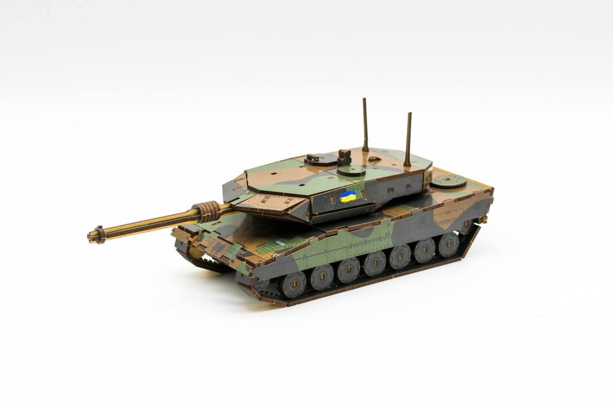 Wooden Ukrainian 3D Constructor Legendary Tank leopard. Three ...