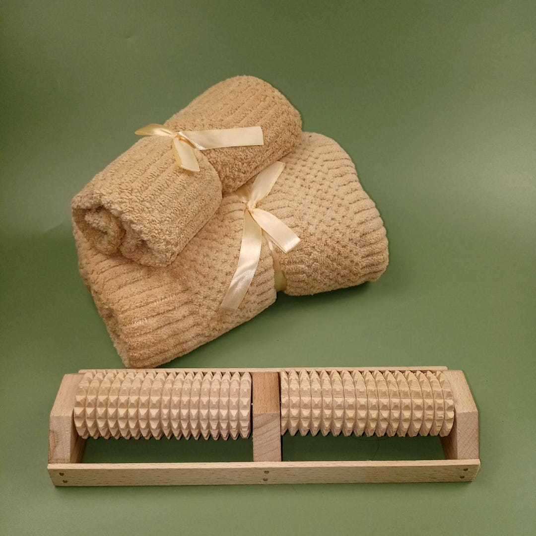 Wooden Studded Foot Massager | 2-roller Reflexology Tool on Stand ...