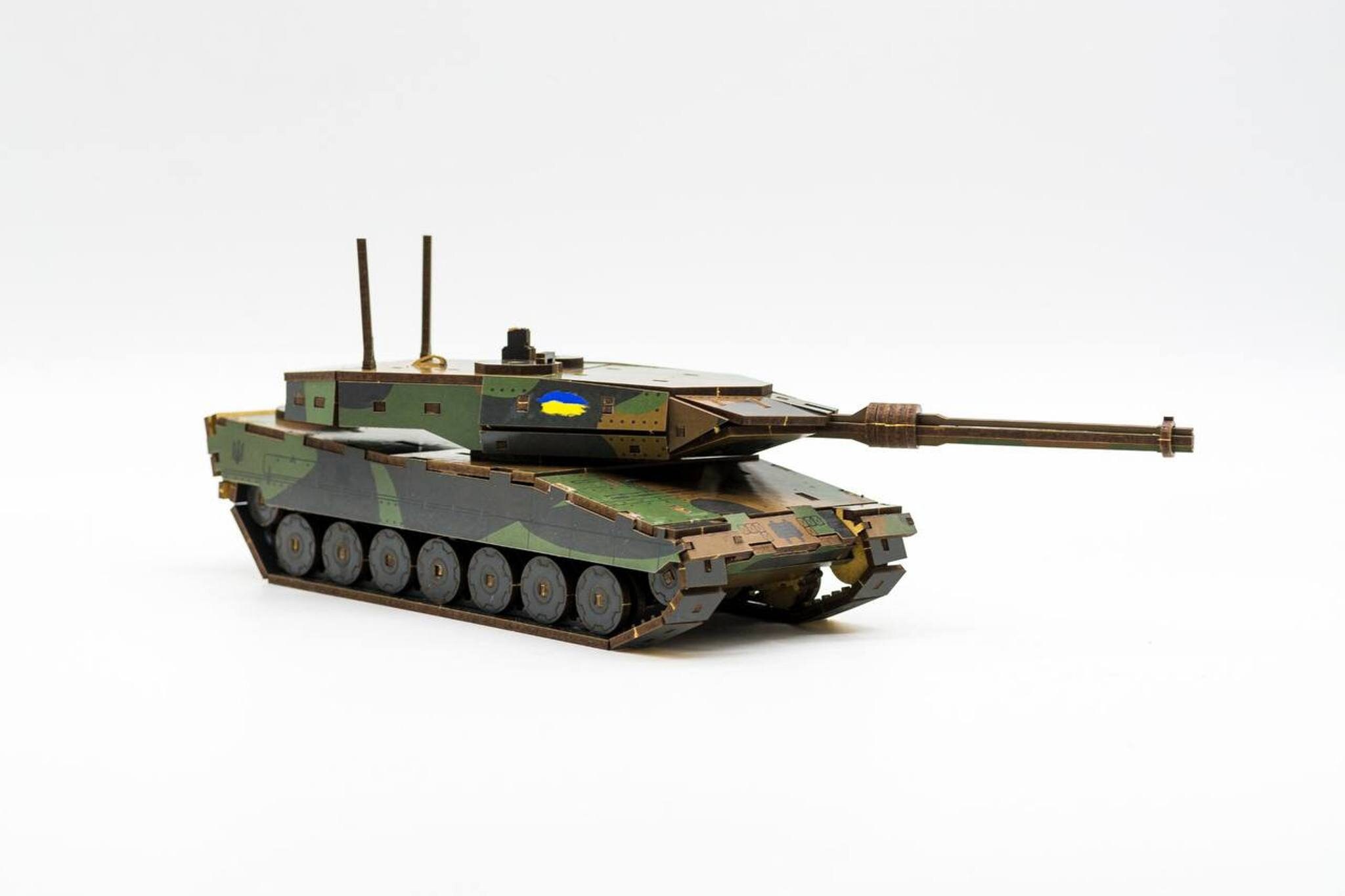 Wooden Ukrainian 3D Constructor Legendary Tank leopard. Three ...