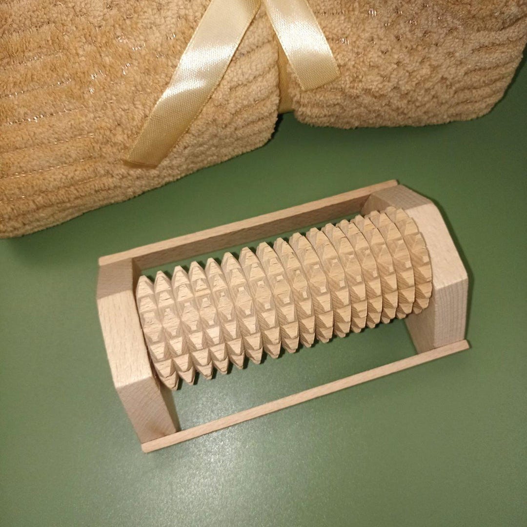 Roller Wooden Studded Foot Massager: 1 Movable Roller on a Stand ...