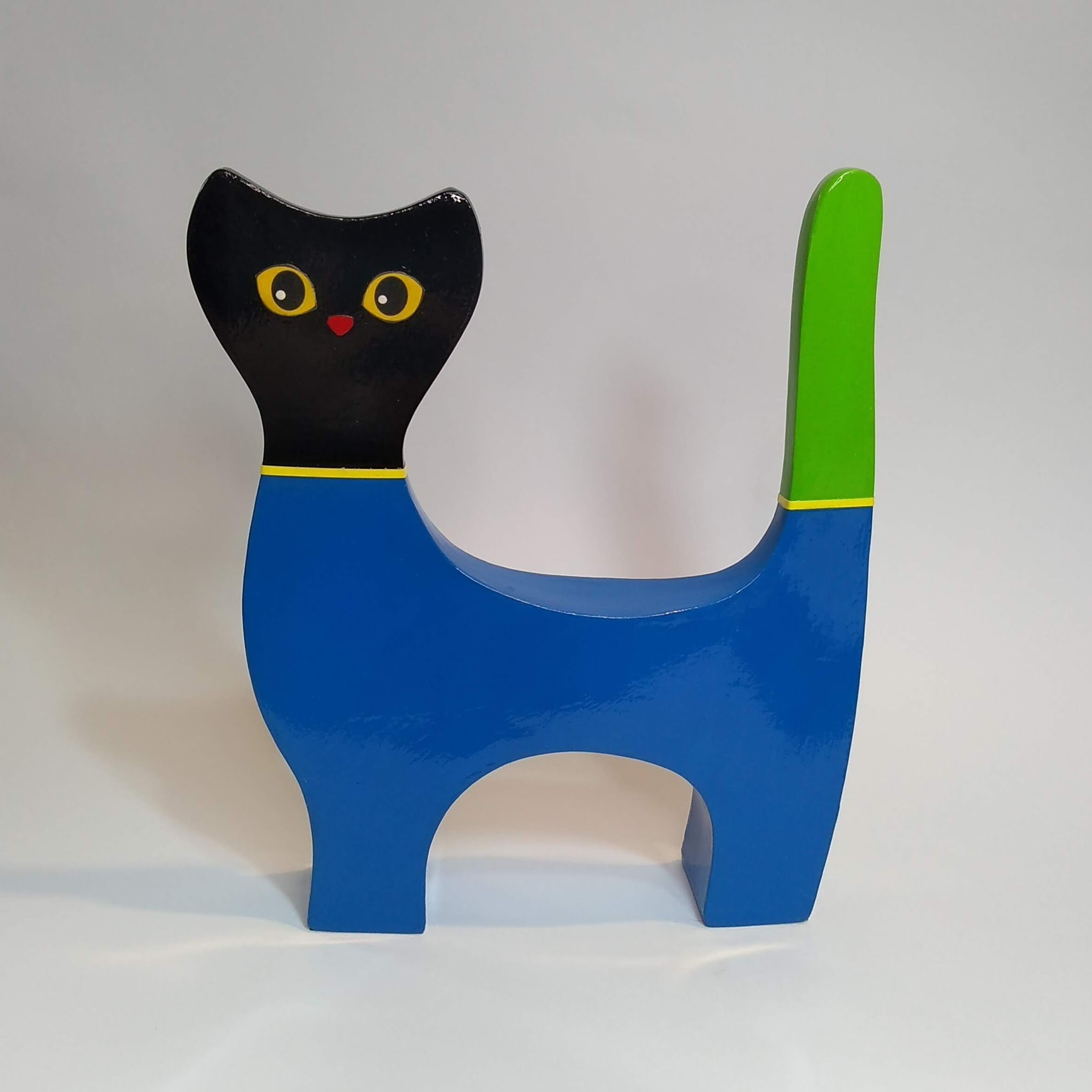 Blue Cat Made of Paper Mache, Cartapesta and Recycled Paper - Etsy