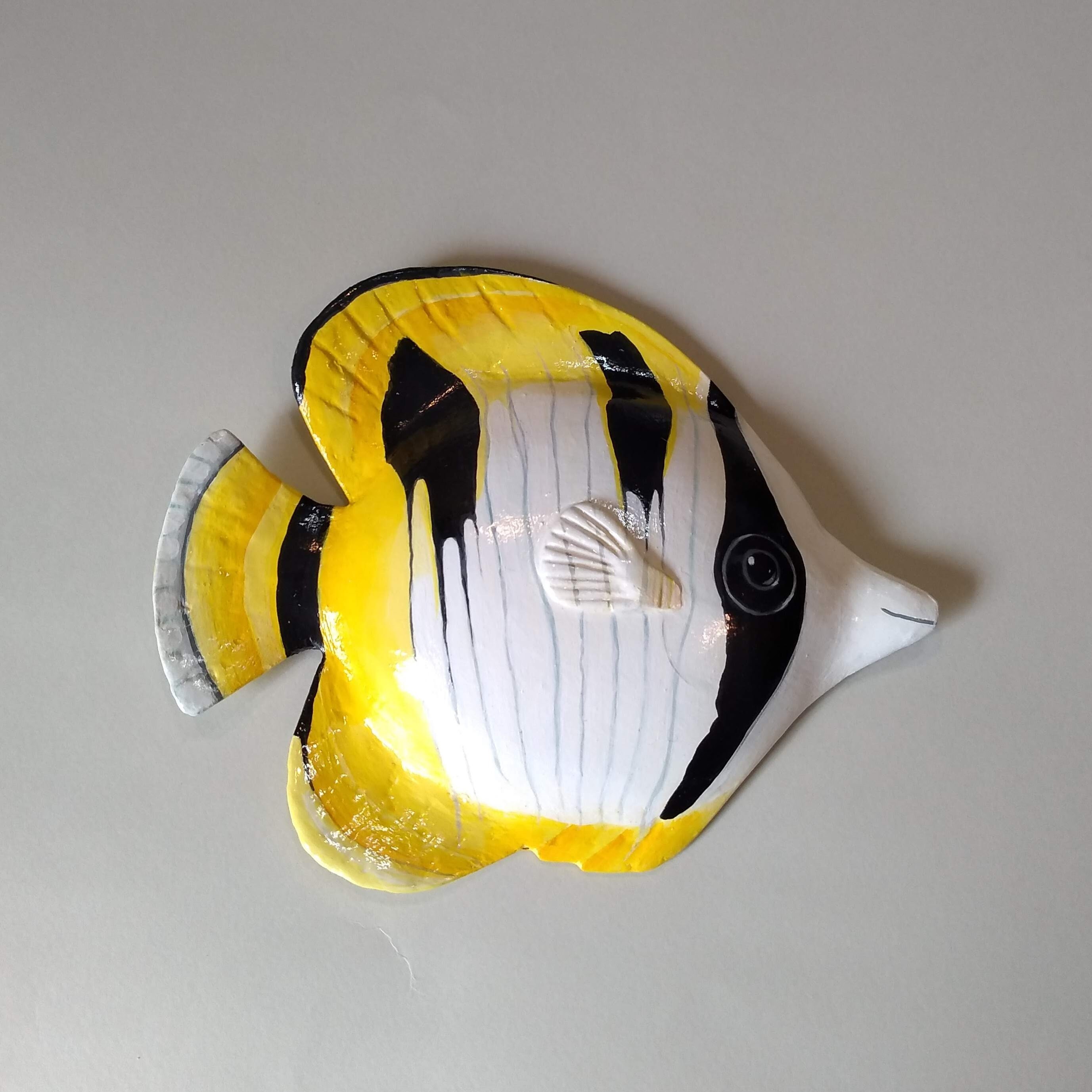 Fish/four Tropical Fish Wall/paper Mache/paper Mache Fish - Etsy