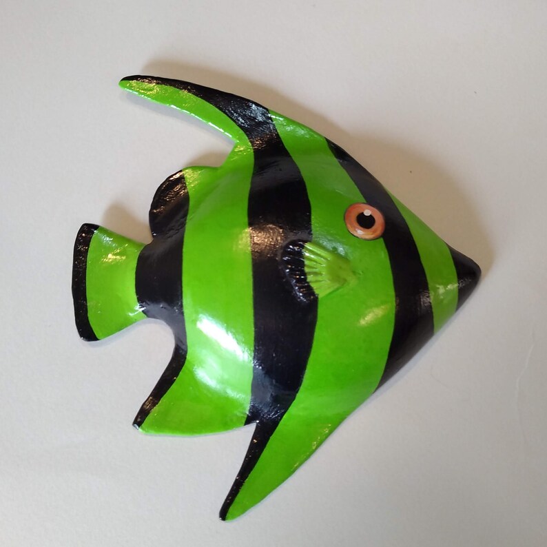 Fish/four Tropical Fish Wall/paper Mache/paper Mache Fish - Etsy