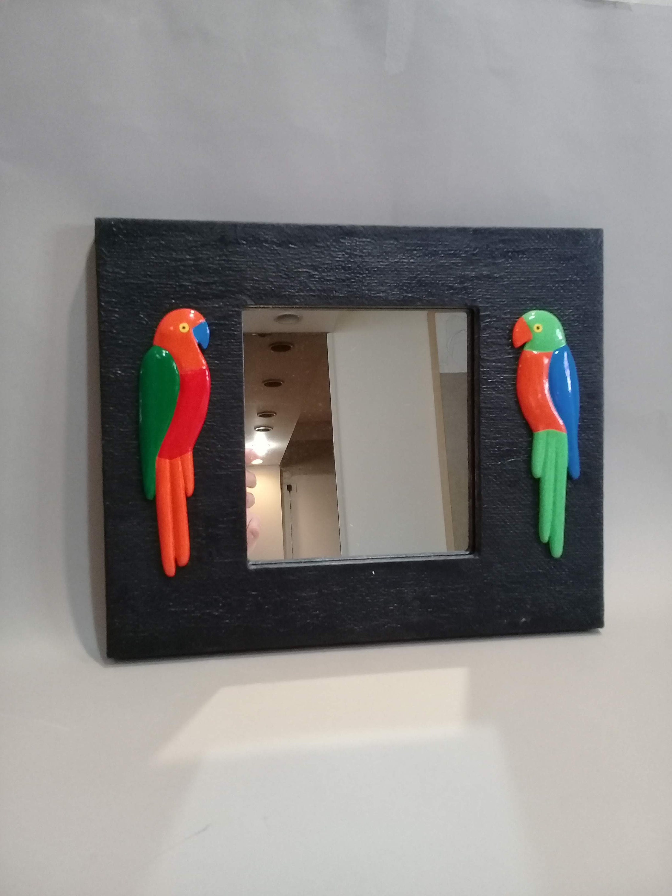 Mirrors/parrots/wooden Mirror Cardboard and Cartapesta. With - Etsy