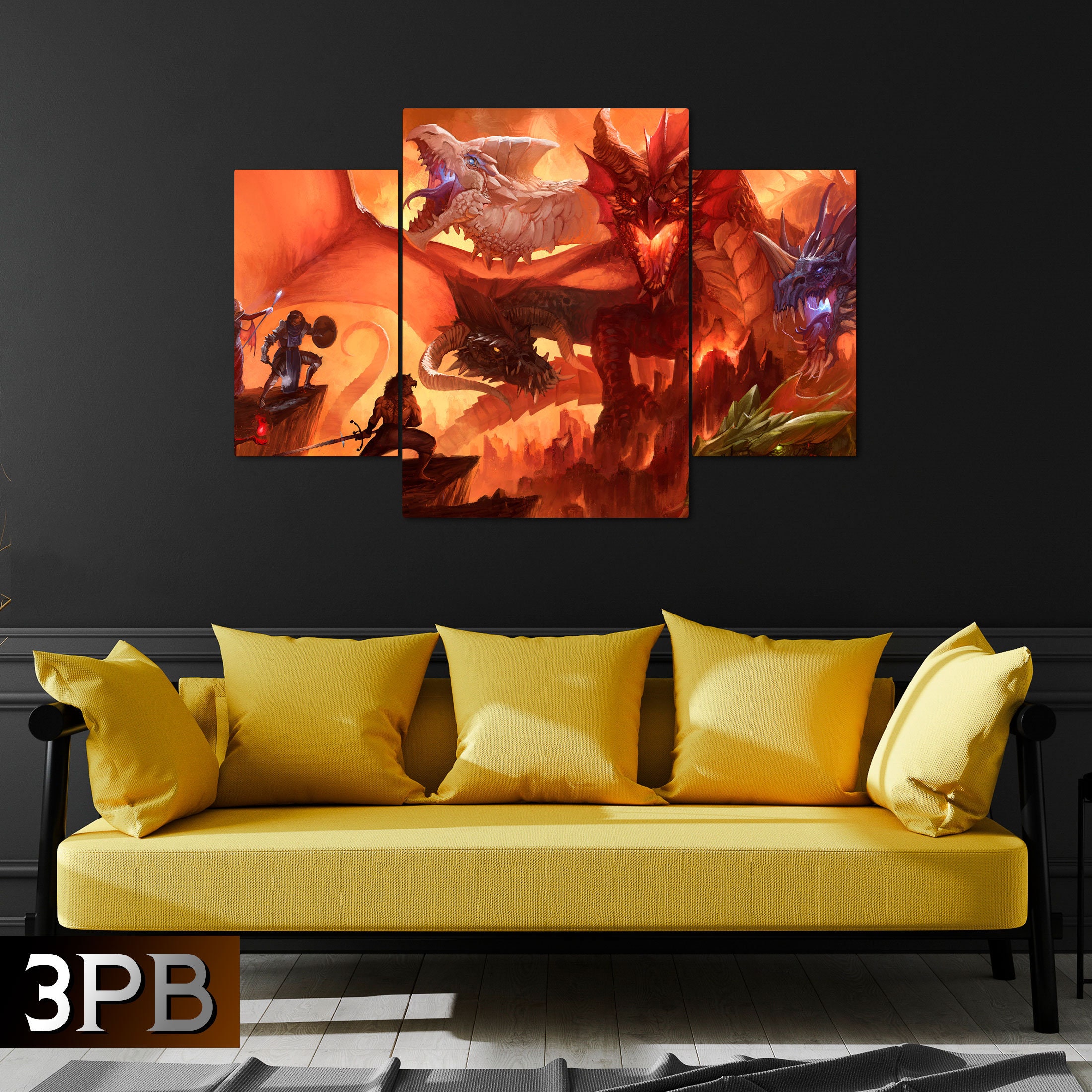 Tiamat Canvas D&D Canvas Dragons Wall Art Dungeons and - Etsy