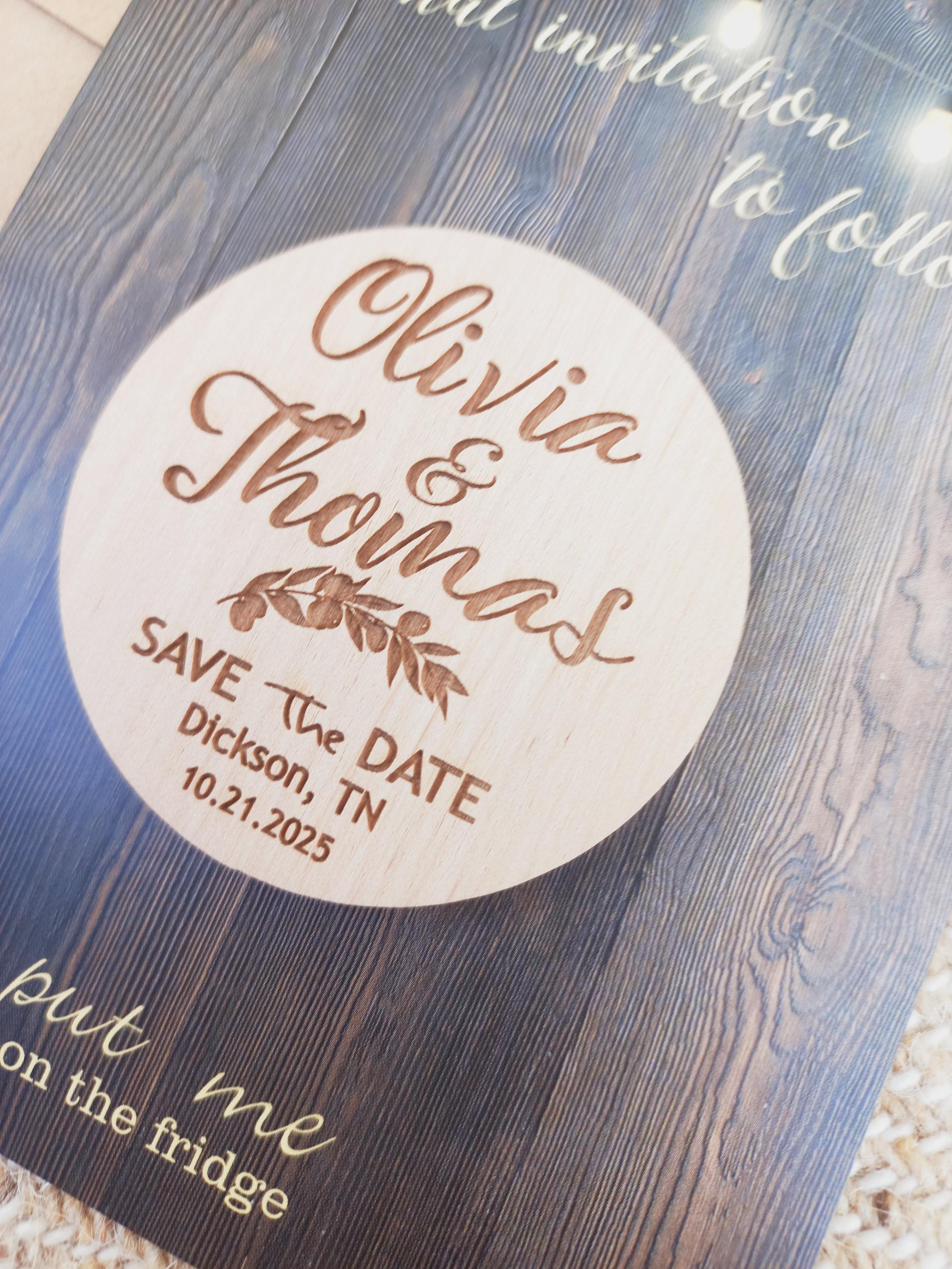 Creative Save the Dates, Personalized Wooden Save the Date Magnet, Save ...