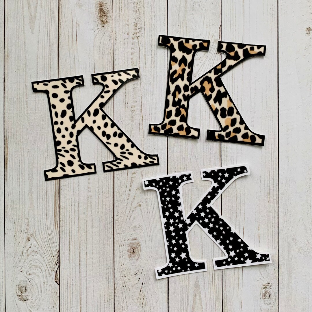 Patterned Letter Sticker Weatherproof Sticker Leopard Print - Etsy