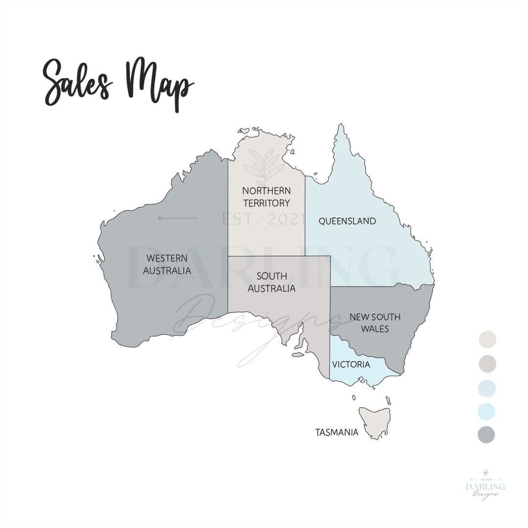 Small Business Sales Map Tracker | Australia | Colour in Your Sales ...