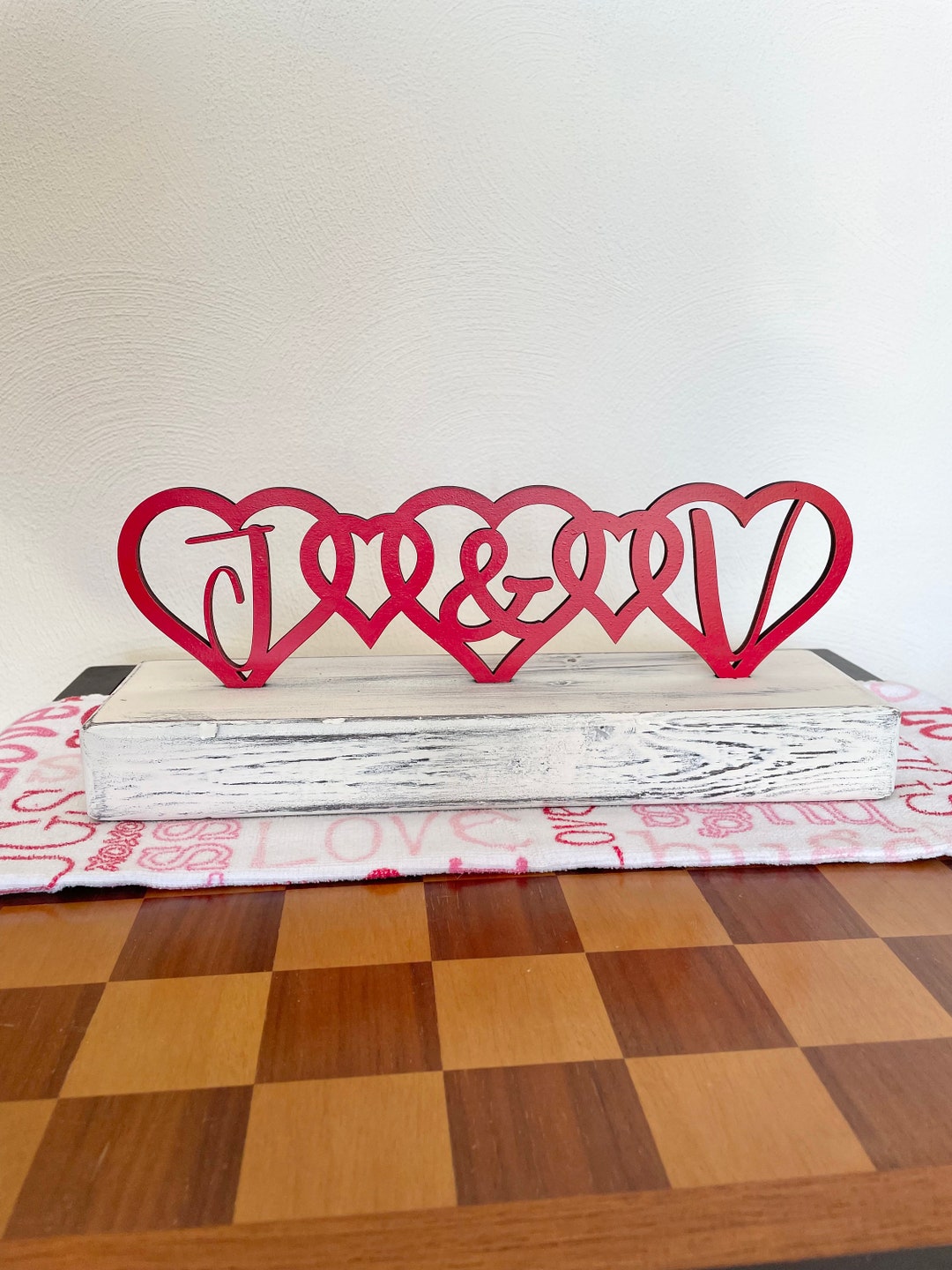 Custom Valentines Decor Couples Initial Sign Personalized Romantic Home ...