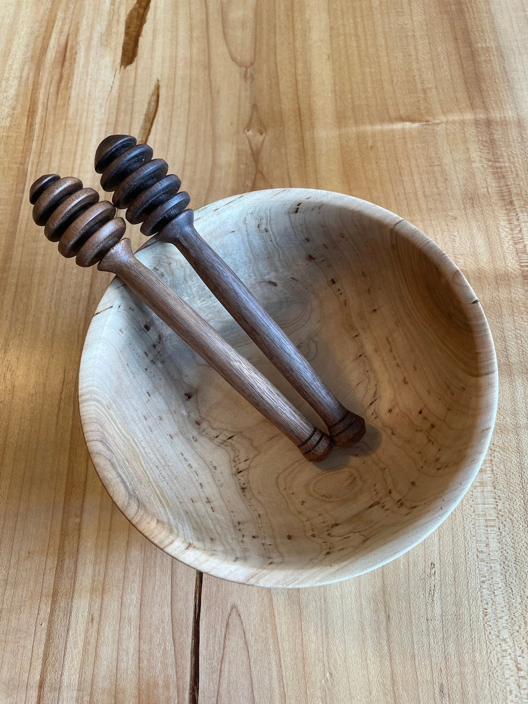 Customizable Honey Dipper Wood Honey Spoon Custom Server Honey Pot ...