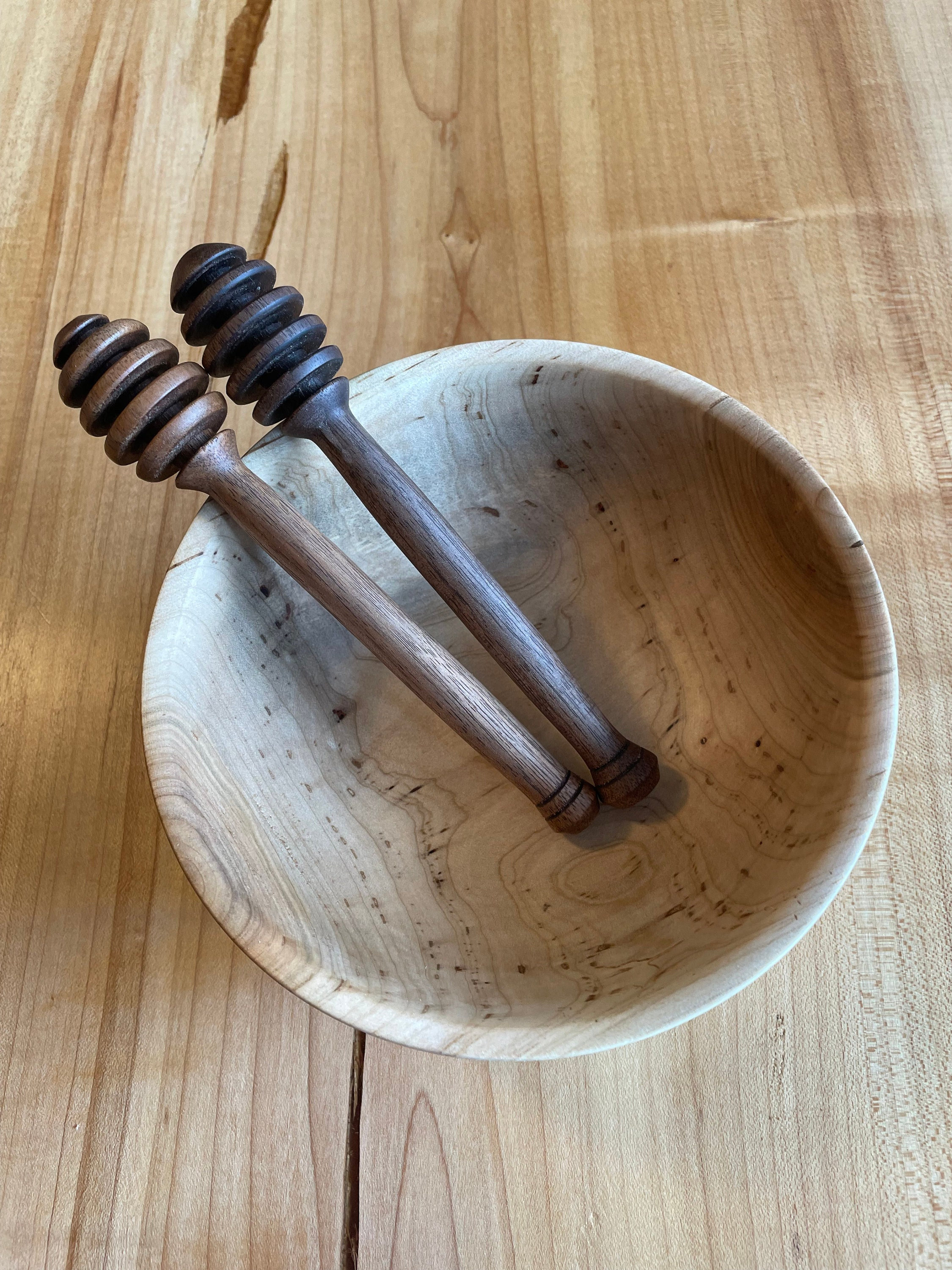 Customizable Honey Dipper Wood Honey Spoon Custom Server Honey Pot ...